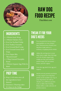 Example of Balanced Raw Dog Food Recipe - Easy to Follow